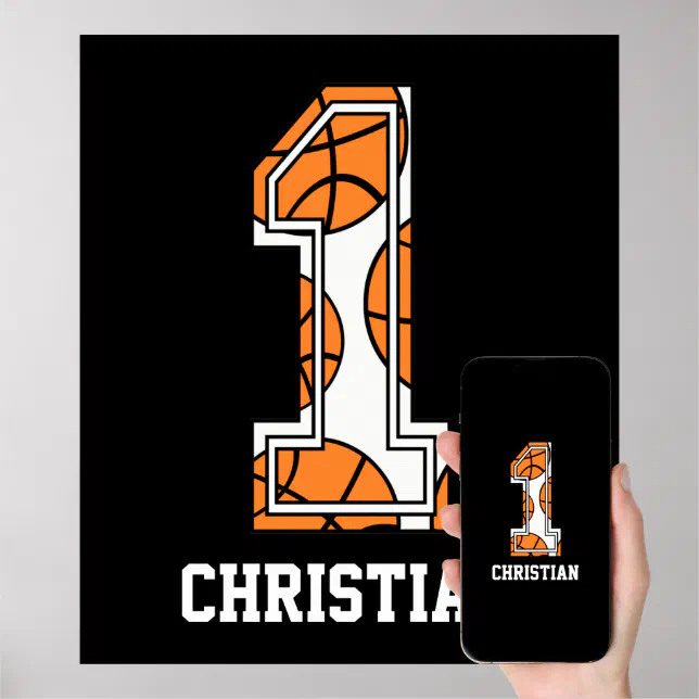 Personalized Basketball Number 1 Poster | Zazzle