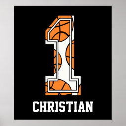 Personalized Basketball Number 1 Poster | Zazzle