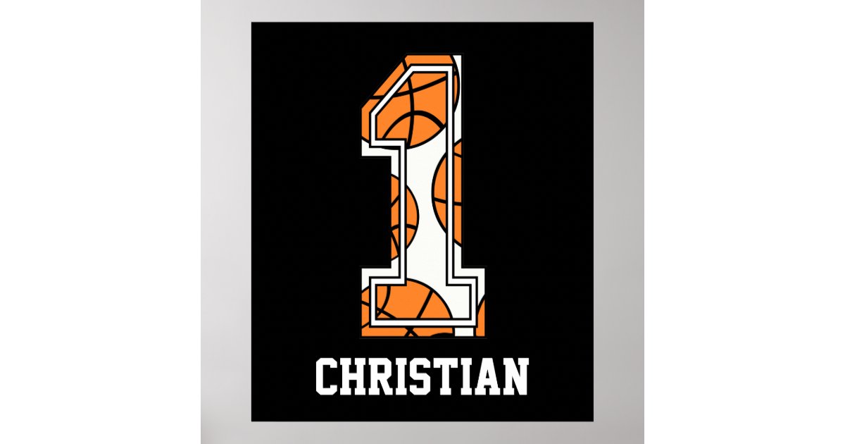 Personalized Basketball Number 1 Poster | Zazzle