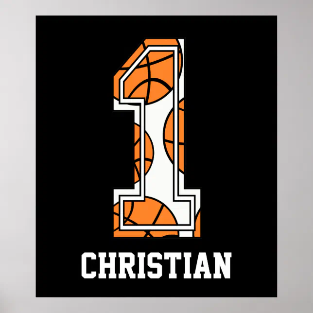Personalized Basketball Number 1 Poster | Zazzle