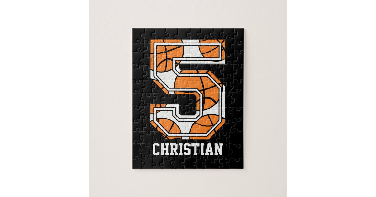 Personalized Basketball Number 5 Jigsaw Puzzle | Zazzle