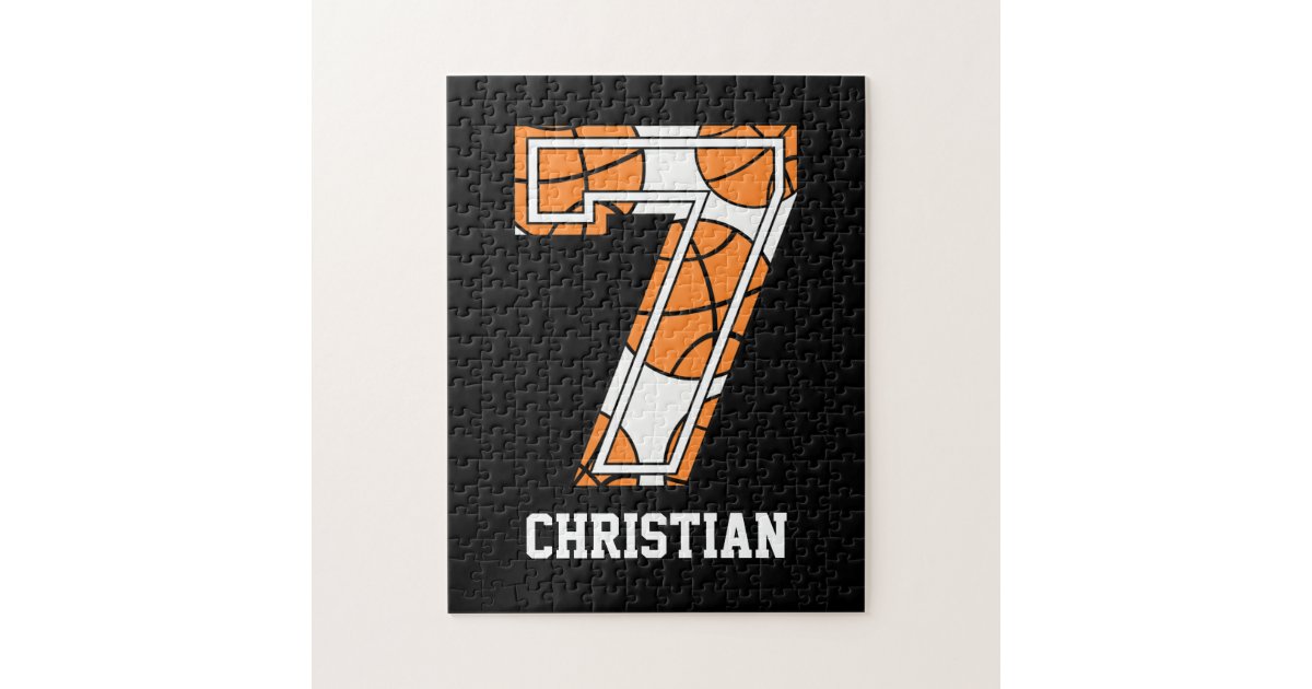Personalized Basketball Number 7 Jigsaw Puzzle | Zazzle