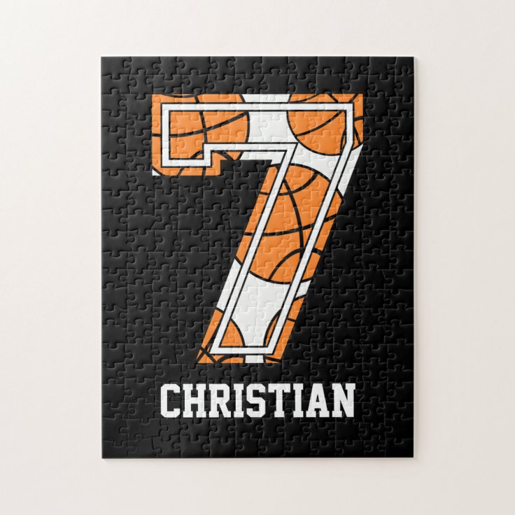 Personalized Basketball Number 7 Jigsaw Puzzle | Zazzle
