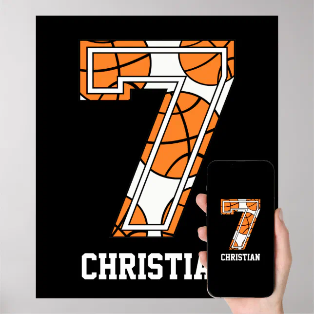 Personalized Basketball Number 7 Poster | Zazzle