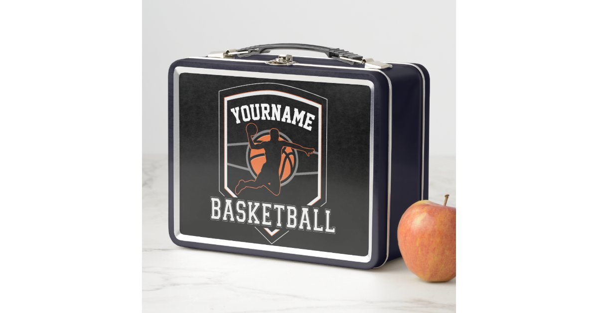 Personalized Basketball Player NAME Slam Dunk Team Metal Lunch Box | Zazzle