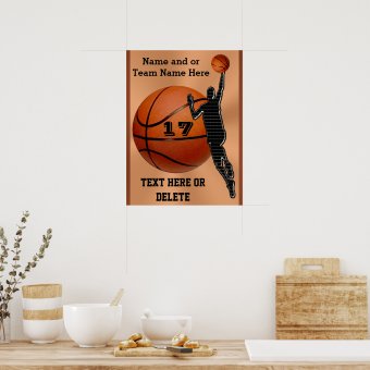 Personalized Basketball Posters Choose Poster Size | Zazzle