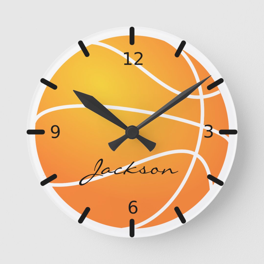 Personalized Basketball Round Clock | Zazzle