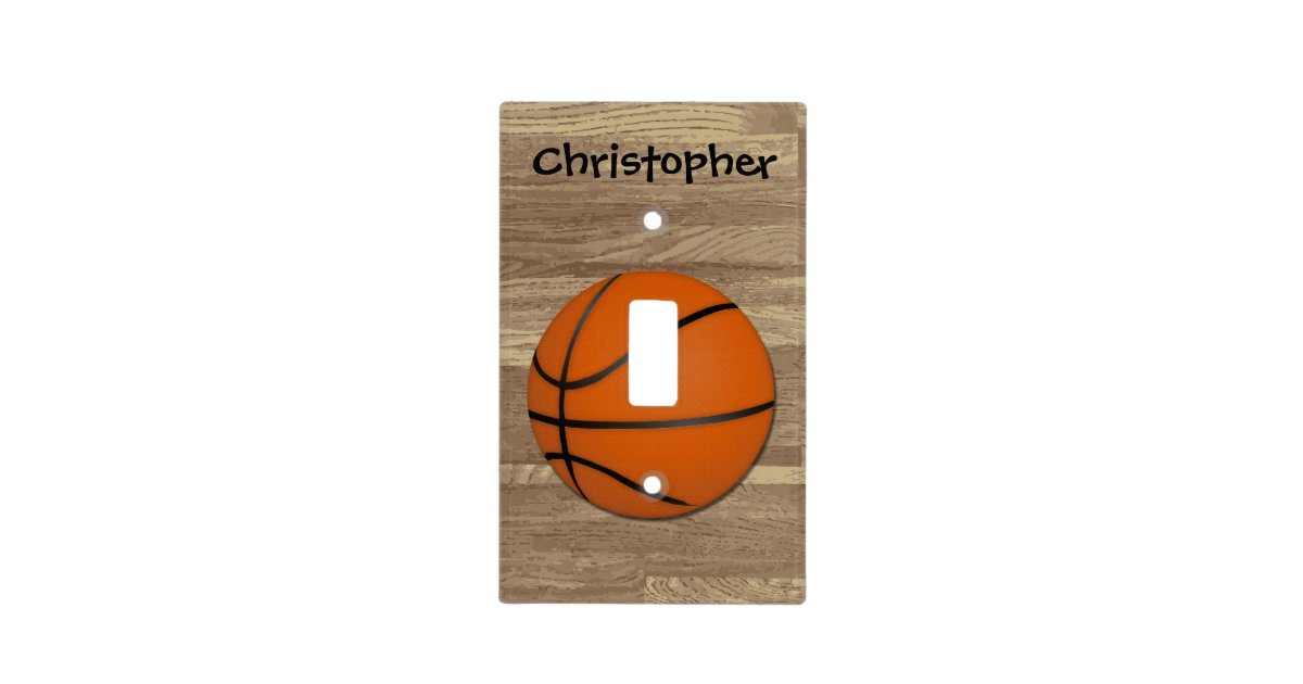 Personalized Basketball Wood Floor Light Switch Cover | Zazzle
