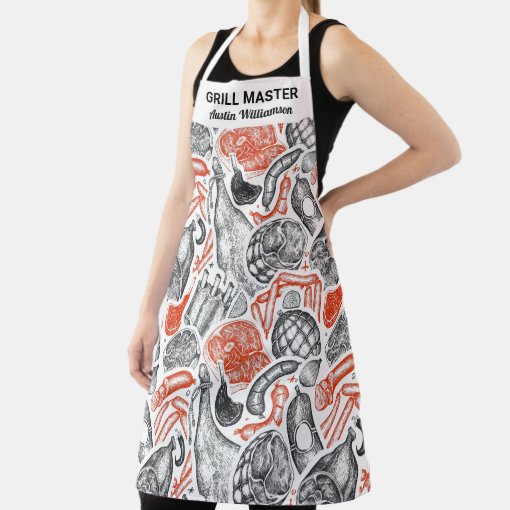 Personalized BBQ Grill Chef Barbecue Master Apron | Zazzle