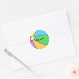 Personalized Beach Ball Stickers | Zazzle