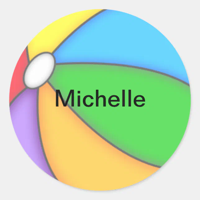 Personalized Beach Ball Stickers | Zazzle