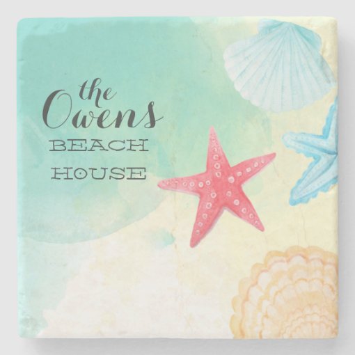 Personalized Beach House Coasters | Zazzle
