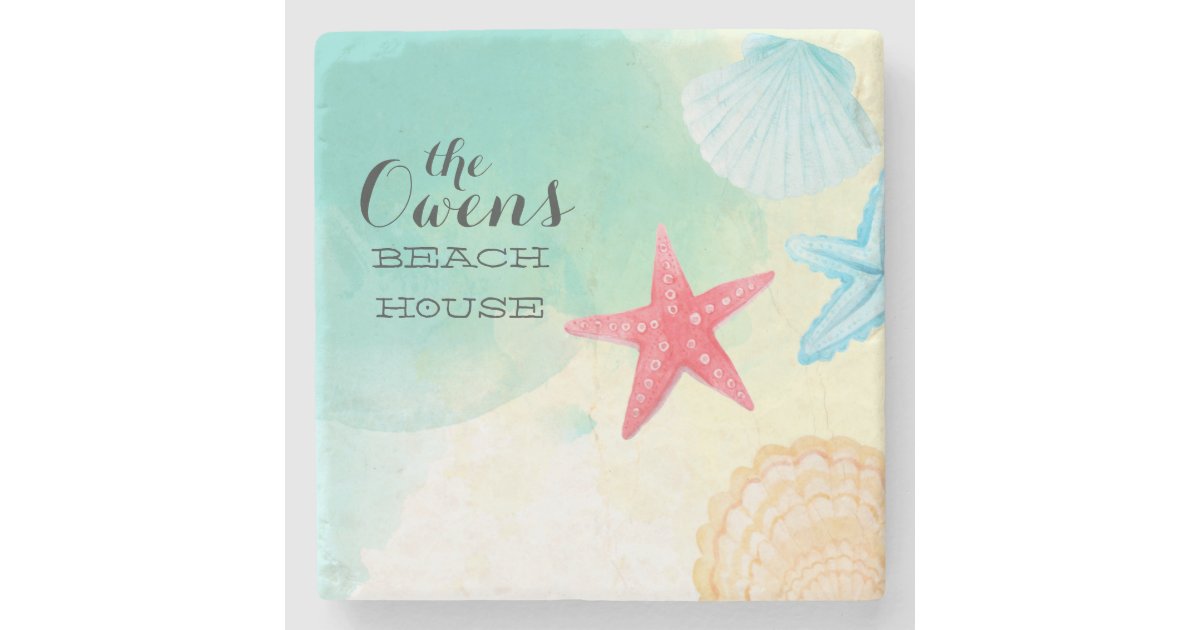 Personalized Beach House Coasters | Zazzle.com
