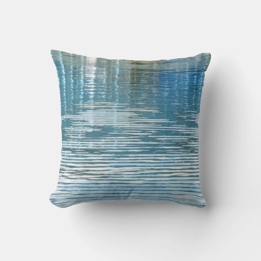 Personalized Beach House Reflection in Lake Square Throw Pillow | Zazzle