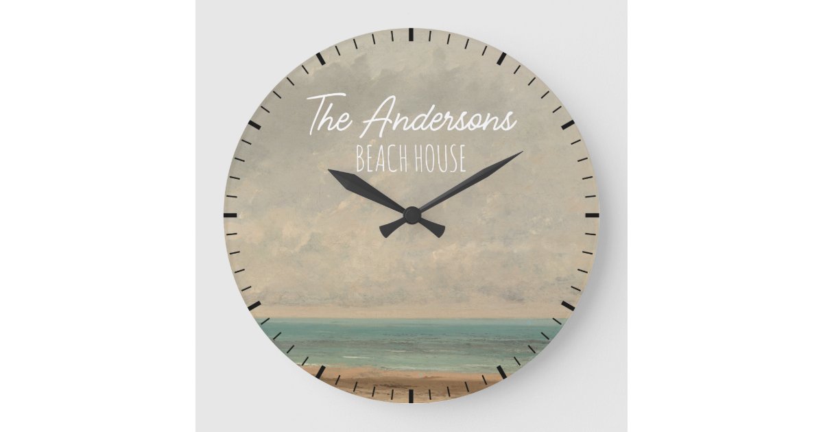 Personalized Beach House Seaside Wall Clock | Zazzle