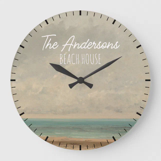 Personalized Beach House Seaside Wall Clock | Zazzle