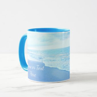 Personalized Beach Mugs with Gorgeous Beach Sunset | Zazzle