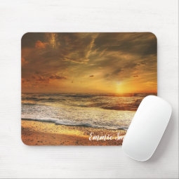 Personalized Beach Ocean Sunset Photo Mouse Pad | Zazzle