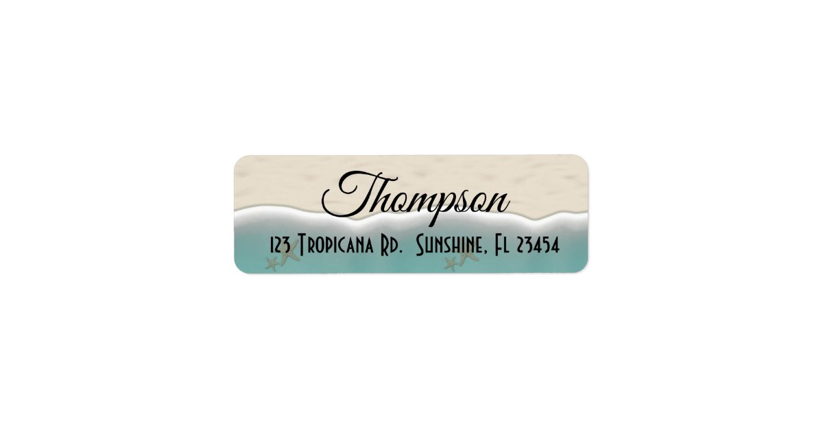 Personalized Beach Return Address Label | Zazzle