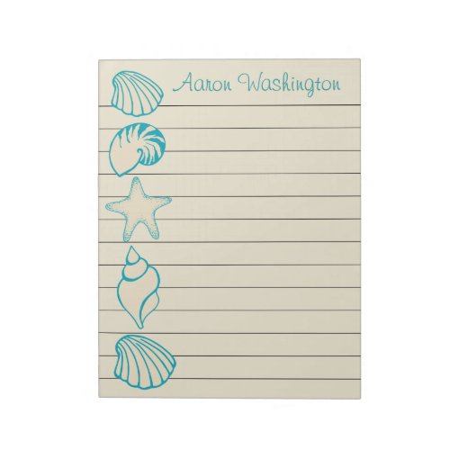 Personalized Beach Seashell Notepad | Zazzle