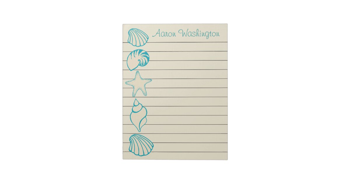 Personalized Beach Seashell Notepad | Zazzle