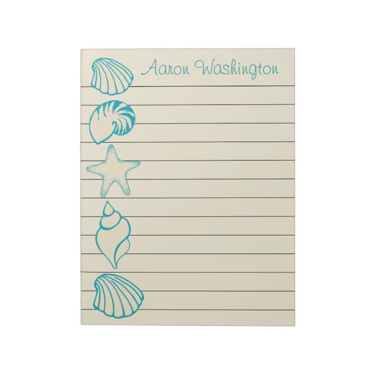 Personalized Beach Seashell Notepad | Zazzle