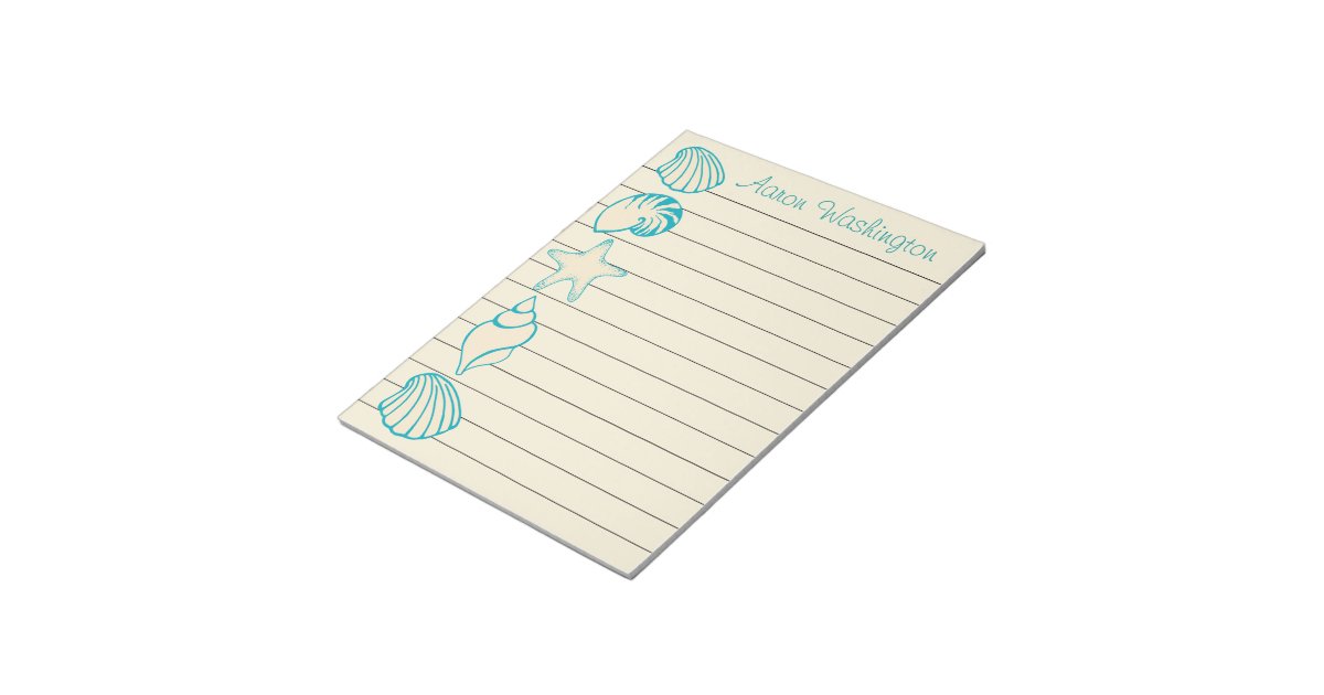 Personalized Beach Seashell Notepad | Zazzle