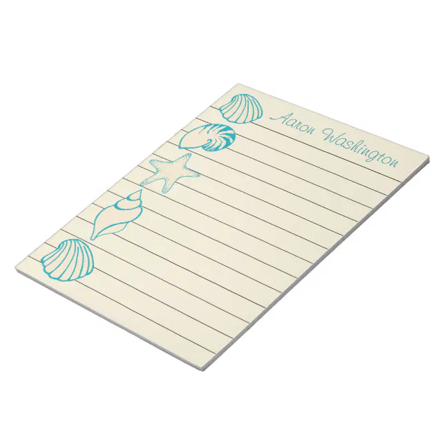 Personalized Beach Seashell Notepad | Zazzle