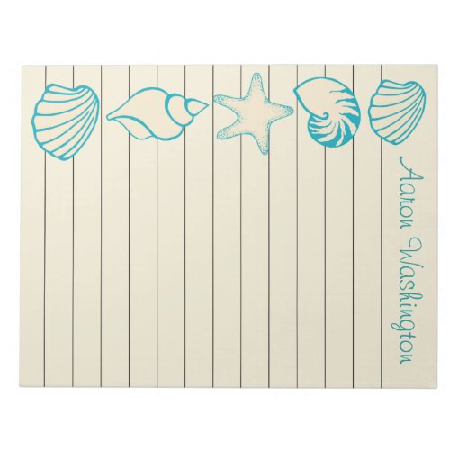 Personalized Beach Seashell Notepad | Zazzle