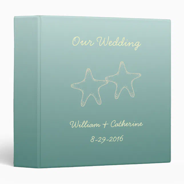 Personalized Beach Starfish Wedding Binder Gift | Zazzle
