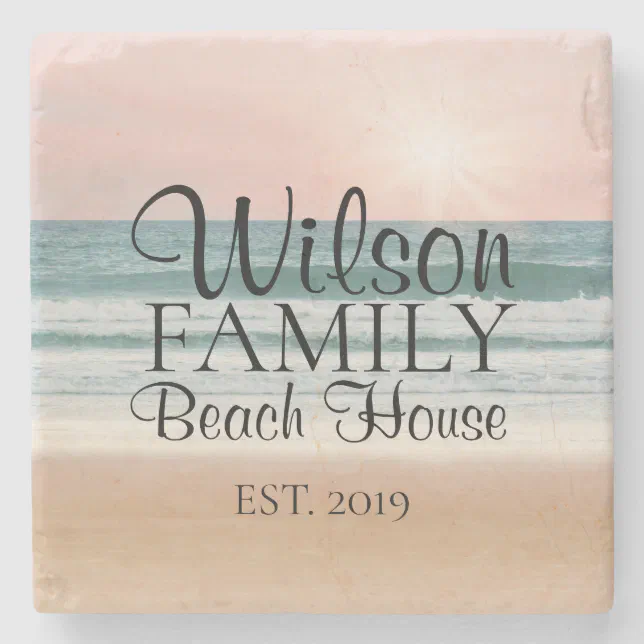 Personalized Beachy Seaside Costers Stone Coaster | Zazzle