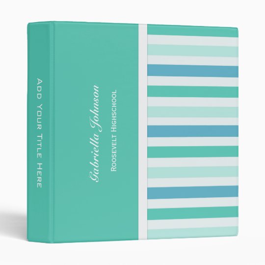 Personalized: Beachy Striped Binder | Zazzle.com