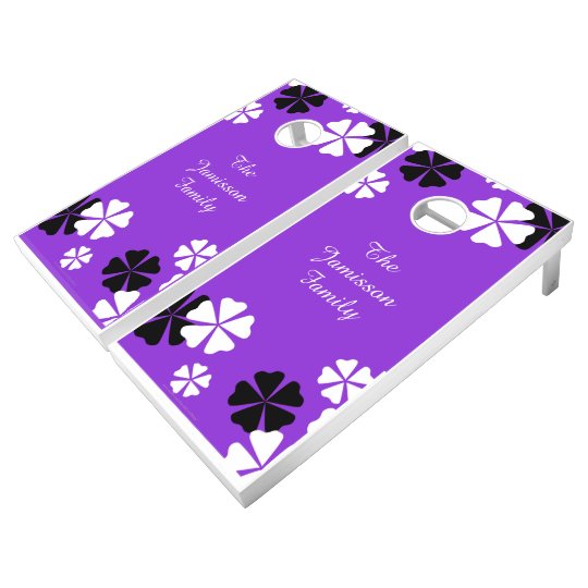 Personalized Beanbag Toss Purple Floral Lawn Game | Zazzle.com