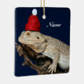 Personalized Bearded Dragon Lizard - Santa Hat Ceramic Ornament | Zazzle
