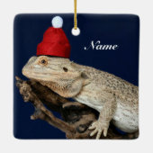 Personalized Bearded Dragon Lizard - Santa Hat Ceramic Ornament | Zazzle