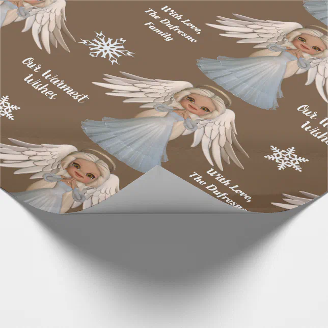 Personalized Beautiful Angel Wrapping Paper | Zazzle