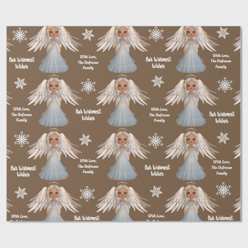 Personalized Beautiful Angel Wrapping Paper | Zazzle