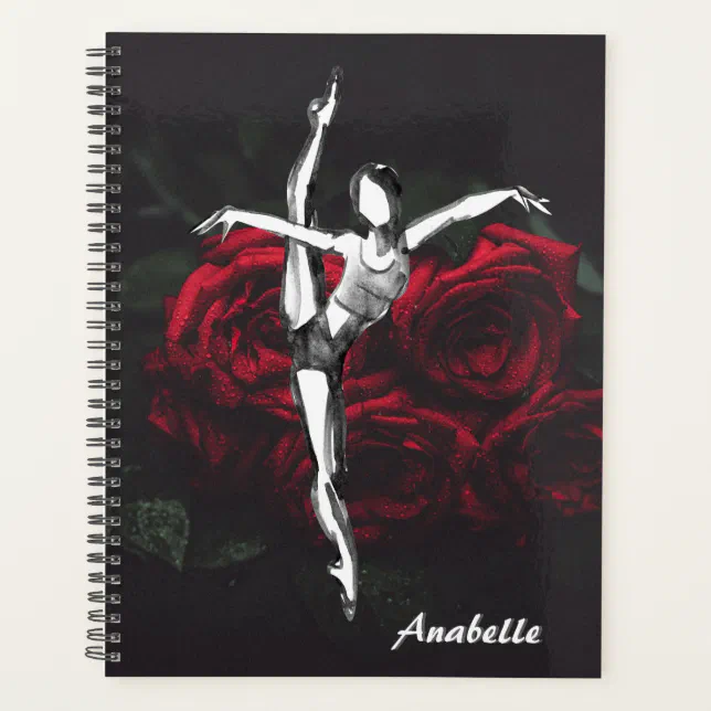 Personalized Beautiful Ballerina and Roses Ballet Planner | Zazzle