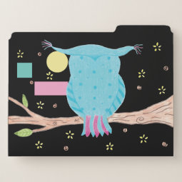 Personalized beautiful owl teacher file folders | Zazzle