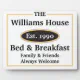 Personalized Bed & Breakfast Sign - White Plaque | Zazzle