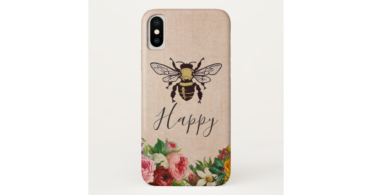 Personalized Bee Happy Phone Case | Zazzle.com