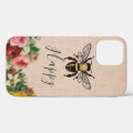 Personalized Bee Happy Phone Case | Zazzle
