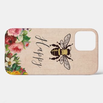 Personalized Bee Happy Phone Case | Zazzle