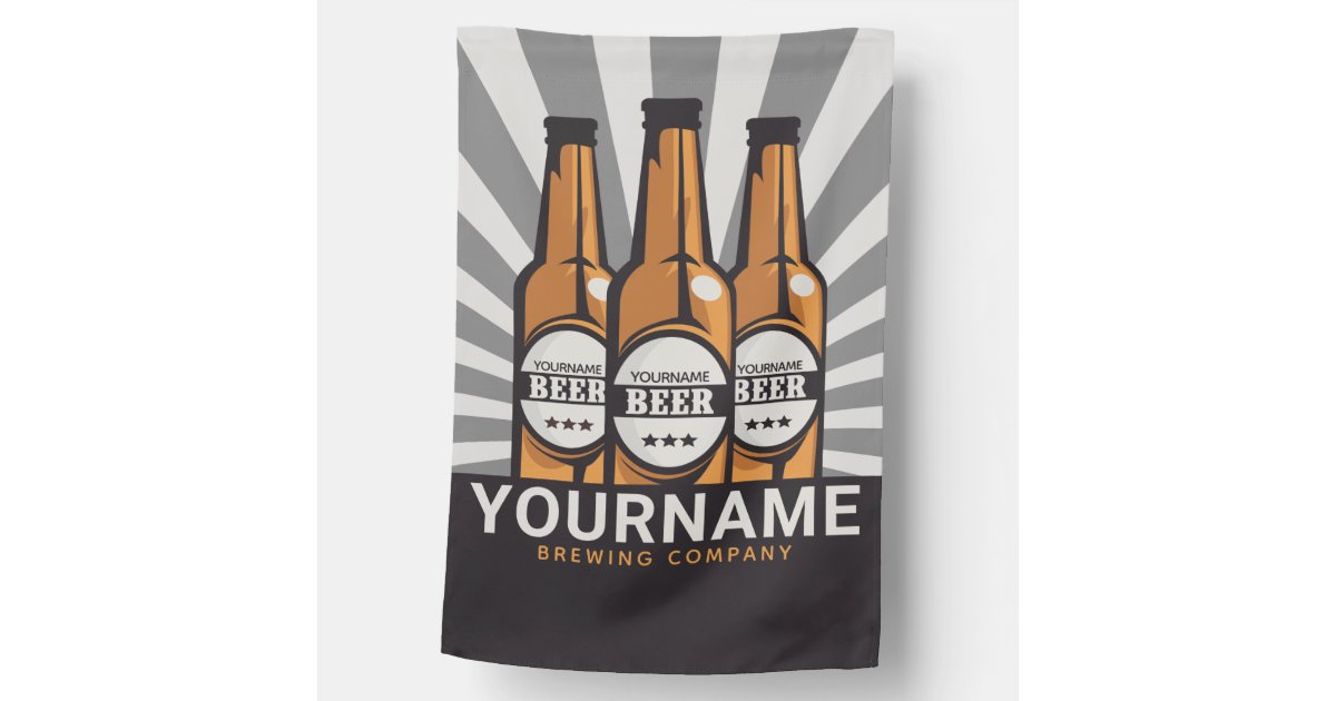 Personalized Beer Bottle Craft Brewing Company House Flag | Zazzle