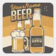 Personalized Beer Bottle Sudsy Mug Brewing Bar Square Sticker | Zazzle