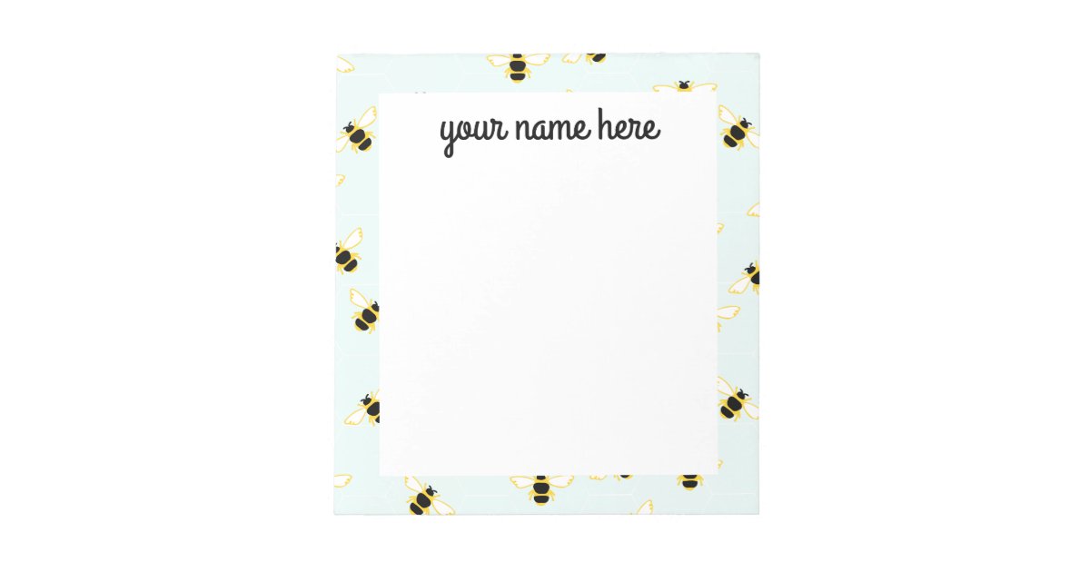 Personalized Bees Notepad | Zazzle