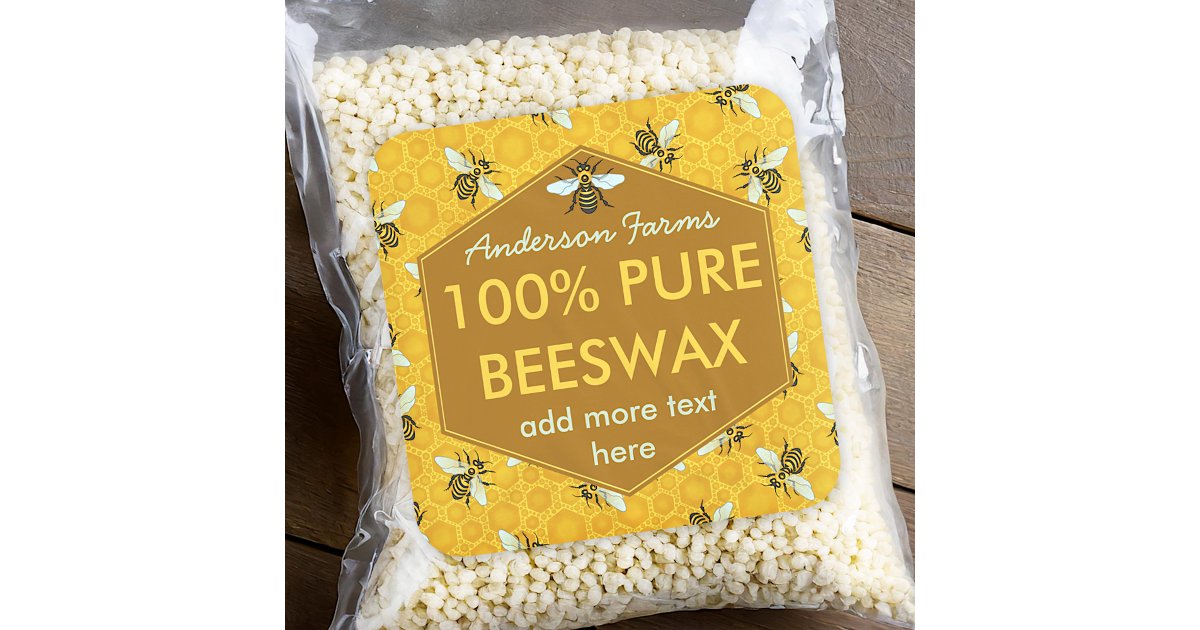 Personalized Beeswax Label Bees and Honeycomb | Zazzle