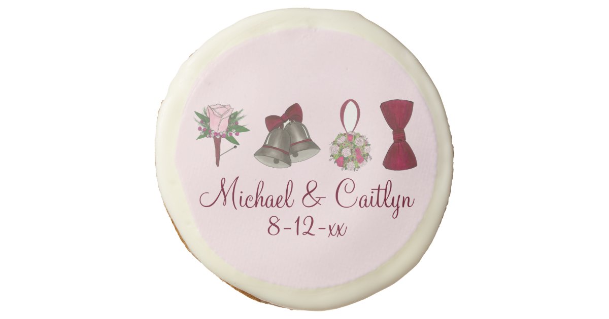 Personalized Bells Flowers Wedding Favor Cookies | Zazzle