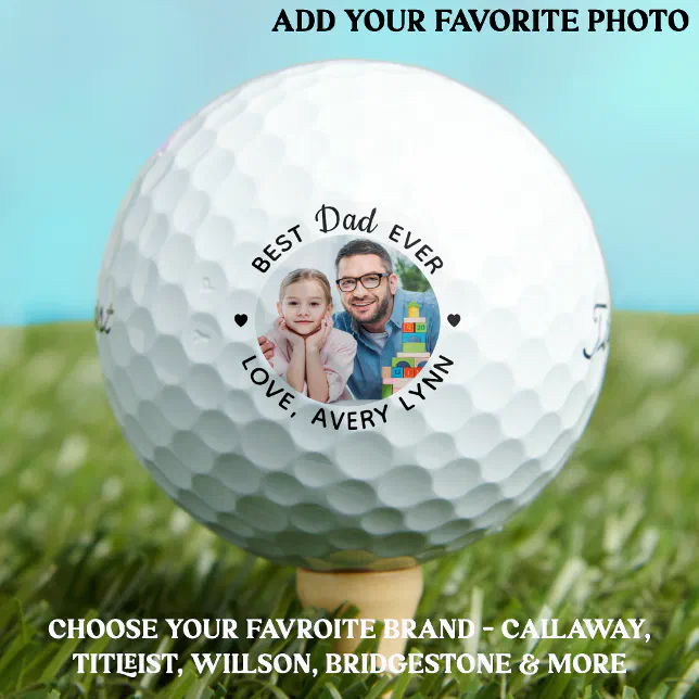Personalized Best DAD Ever Custom Photo Titleist Golf Balls | Zazzle