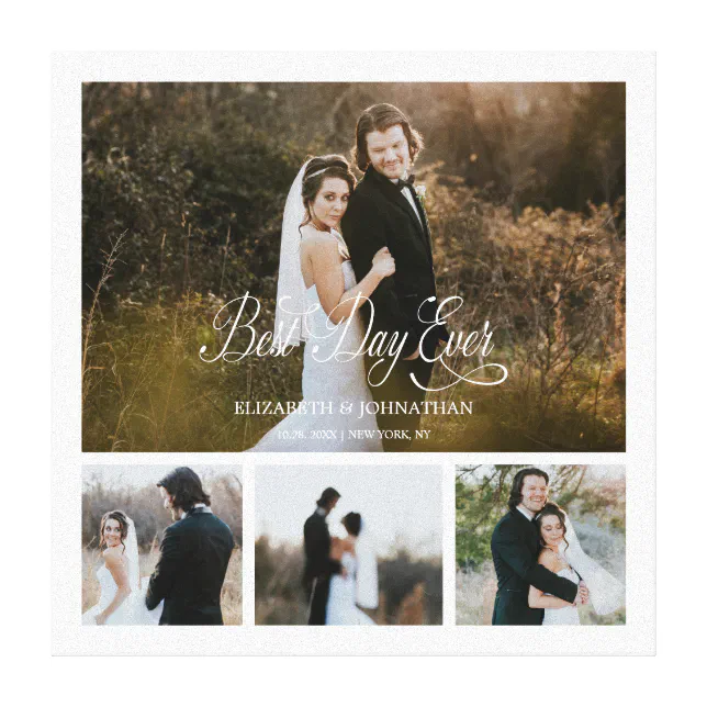 Personalized Best Day Ever 4 Photo Collage Canvas Print | Zazzle